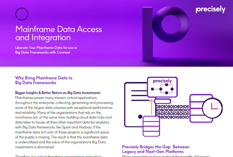 Mainframe Data Access & Integration - Precisely Product Sheet Mainframe Data Access & Integration - Precisely Product Sheet