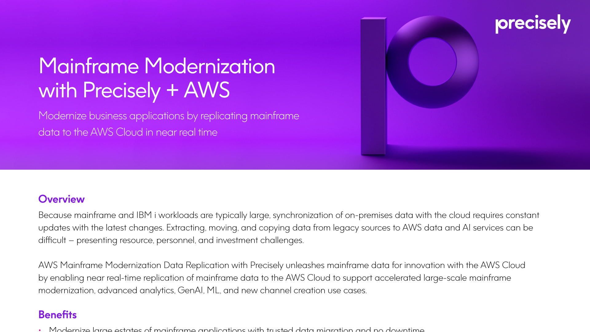 Mainframe Modernization with Precisely & AWS